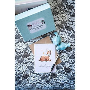 Sweetzer & Orange Woodland Animal Thank You Cards Bulk Box Set of 48 Blank Cards with Envelopes - Baby Shower Note Cards, Wedding Thank You Cards or Bridal Shower Thank you Card