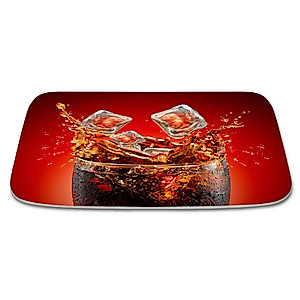 Red Soft Drink Ice Modern Bath Rugs for Bathroom Non Slip Door Rug with Rubber Backing Memory Foam Absorbent Mat Kitchen Floor Carpet (20W x 31L)