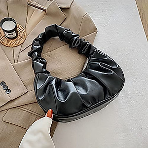 RARITYUS Women Vintage Hobo Handbag Fashion Pleated Purse Shoulder Bag Underarm Small Tote