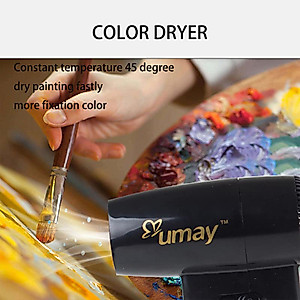 UMAY Cordless Rechargeable Hair Dryer Art Painting Dryer Portable Blower with USB Mobile Port Suitable for Drying Painting Pet Baby Easy to Carry Cordless Use, 1 Count