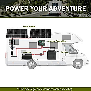HQST 4PCS 9BB Cell 100W Solar Panel 12V 400 Watt Monocrystalline Solar Panels High-Efficiency Module for RVs Motorhomes Cabins Marine Boat Off-Grid