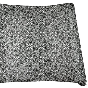 Yifasy 19.7ft Roll Black and White Petal Shelf Liner Peel and Stick Countertop Shelving Paper Wallpaper Cabinet Chest Vinyl Film (M-236.2x17.7 Inch)