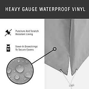 Crosley Furniture Patio Furniture Covers, Waterproof 5-Piece Cover Set for Round Outdoor Dining Sets, Gray