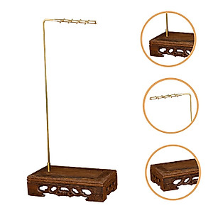 EXCEART Chicken Wing Wood Pen Hanging Calligraphy Stand Shelf Brush Pen Organize Rack Brush Holder Chinese Calligraphy Brush Stand Brush Pen Hanging Rack Display Stand Brass