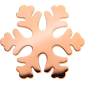 Body Candy 14G Womens PVD Stainless Steel Rosy Winter Snowflake Barbell Tongue Ring Body Piercing Jewelry