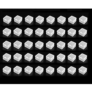 Pcxino 40 Pack 4.5 cm Small Plastic Containers with Lids,Clear Plastic Beads Storage Containers Box for Small Items and Craft Projects