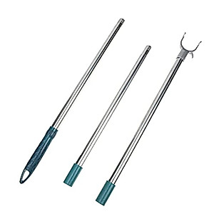 Abaodam 4pcs stitching clothes rail outdoor window shade stainless steel hangers outdoor tools Retractable closet pole extended closet pole clothing hook pole Professional Clothes Rod CD