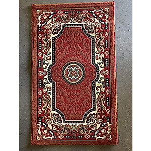 YHSF Traditional Floral Design Area Rug (Red, 2 Feet x 3 Feet 4 Inches)