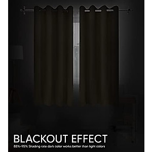 Utopia Bedding Blackout Curtains for Bedroom Grommet Window Curtains 63 Inch Length 2 Panels Thermal Insulated Drapes for Living Room (Grey, 52W x 63L Inches)