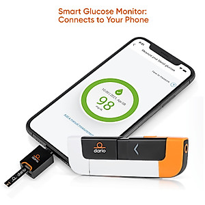 DARIO Smart Glucose Monitor Kit | Test Blood Sugar Levels & Manage Diabetes, Testing Kit Includes: Glucometer with 25 Strips, 10 Sterile lancets (Lightning Adapter - For iPhones Up To 14 Only)