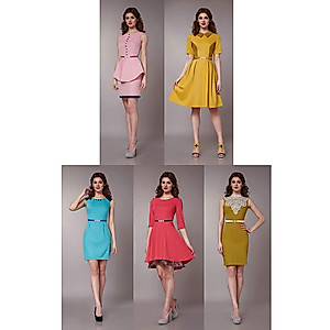 JOVITEC 5 Pieces Women Skinny Elastic Waist Belt for Dress Retro Stretch Cinch Adjustable Thin Belt Metal Buckle