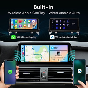 For BMW X5 E70 X6 E71 2011 2012 2013 CIC Upgrade Stereo Car Radio Qualcomm 665 (4GB + 64GB) Built-in 4G LTE Module GPS Navigation Wireless Apple CarPlay Android Auto 10.25 inch 1920 x 720 Touch Screen