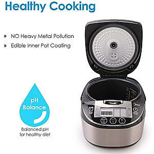 Midea Rice Cooker Slow Cooker Multi Cooker 10 Cup with Steamer Basket For Rice Food Vegetable Egg Automatic Keep Warm LED Digital Control