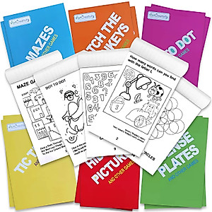ArtCreativity Mini Activity Books for Kids - Set of 12-30 Paged Assorted Workbook Pads - Fun Road Trip Travel Games and Activities - Educational Party Favors and Stocking Stuffers for Boys & Girls