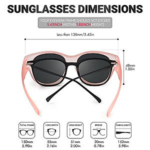 TJUTR Fit Over Glasses Sunglasses for Women, Polarized Oversized Sun Glasses with UV400 Protection