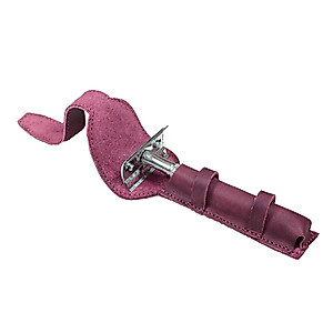 Hide & Drink, Leather Double Edge Safety Razor Protective Case, Shaving Travel Pouch, Handmade (Sangria)