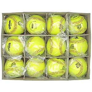 Wilson Sporting Goods A9075 Pony League Softball (12-Pack), Optic Yellow, 11-Inch (WTA9275BSST)
