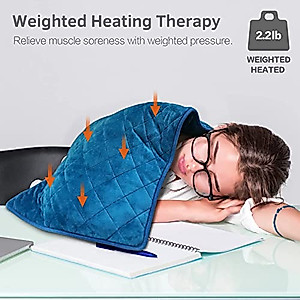 UTK Ultra-comfort Infrared Weighted Heating Pad, 2.2lbs Jade Stone Filled Electric Heat Pads for Pain Relief - 12" x 24" Ultra-soft Velvet, 6 Heat Settings & Auto Shut Off for Back, Neck and Shoulders