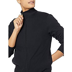 Amazon Essentials Men's Lightweight French Terry Full-Zip Mock Neck Sweatshirt, Black, Small