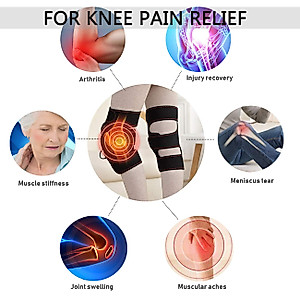 Heated Knee Massager - Vibration Knee Massager for Muscles Knee Massaging Knee Pad, Leg Massager, Knee Heating Pad, Massage Knee Brace Wrap for Arthritis Pain and Support (ONE Pack)