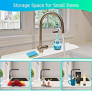 24-Inch XXL Kitchen Sink Splash Guard, Silicone Sink Protectors for Kitchen Sink, Gigabaskets Drip Catcher Tray & Draining Pad, Keep Kitchen/Bathroom/RV Faucet Counter Dry & Clean Gadget Accessories