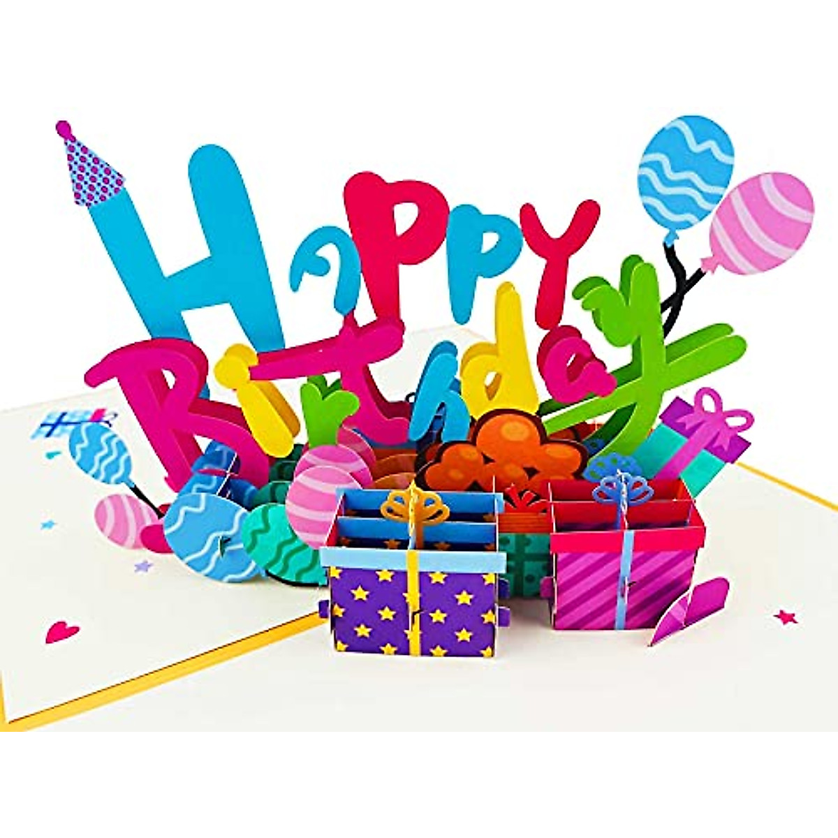 3D Pop Up Birthday Cards,Birthday Pop Up Greeting Cards Laser Cut Happy Birthday Cards Including Envelopes and Glues Best for Mom,Wife,Sister, Boy,Girl,Friends 1 Pack