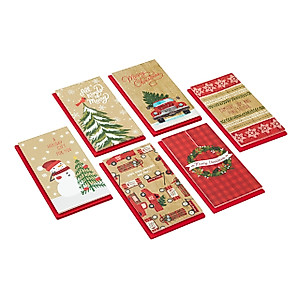 Hallmark Christmas Gift Card Holders or Money Holders Assortment, Rustic (36 Cards with Envelopes)