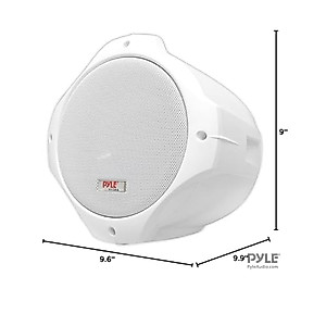 Pyle Waterproof Marine Wakeboard Tower Speakers - 8in Dual Subwoofer Speaker Set and 1” Tweeter with 300 Watt Power - 2-way Boat Audio Stereo System with Mounting Bracket - 1 Pair - Pyle PLMRW85