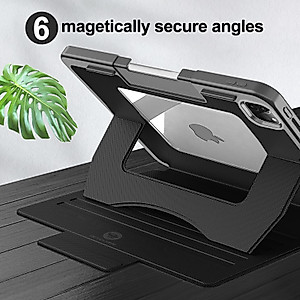 OCYCLONE iPad Pro 11 inch Case 4th/3rd/2nd/1st Gen 2022/2021/2020/2018, 6 Viewing Angles Magnetic Stand + Pencil Holder + Auto Wake/Sleep Protective Case for iPad Pro 11 inch, Black