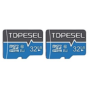 TOPESEL 32GB Micro SD Card 2 Pack Memory Cards Micro SDHC UHS-I TF Card Class 10 for Camera/Drone/Dash Cam(2 Pack U1 32GB)