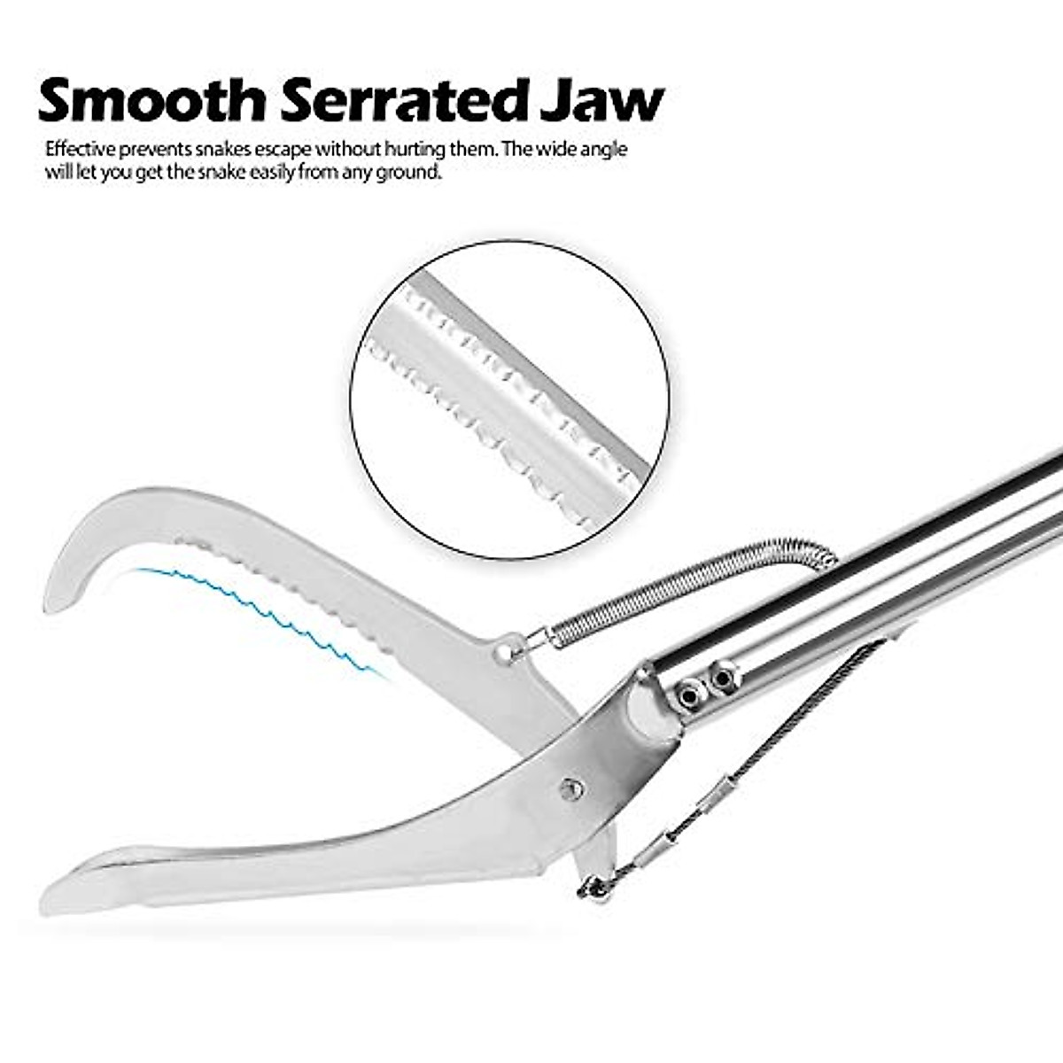 GYORGKSHI 47" Extra Heavy Duty Snake Tongs Reptile Grabber Catcher Wide Jaw Handling Tool