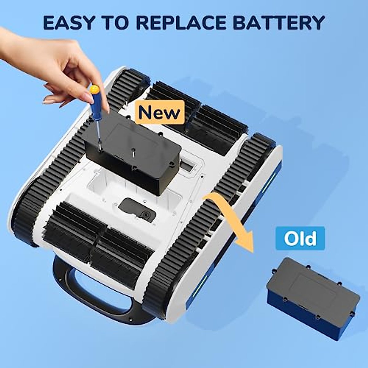 Seauto Seal SE Robotic Pool Vacuum-Intelligent Path Planning Automatic Pool Cleaner, Working Time Up to 2-2.5 Hours Cordless Pool Vacuum, Suitable for Walls and Floors of 2150 Square Feet Pool