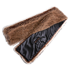 Women Long Faux Fox Fur Shawl Bridal Stole Cover Up Winter Soft Bolero Scarf Raccoon