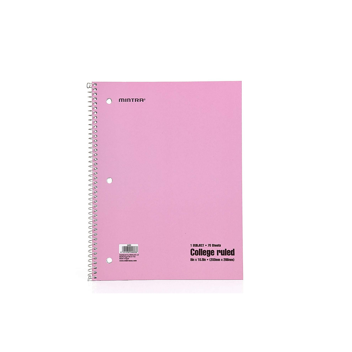 Mintra Office Spiral Notebooks - Pastel, College Ruled, 6 Pack, For School, Office, Business, Professional,70 Sheets