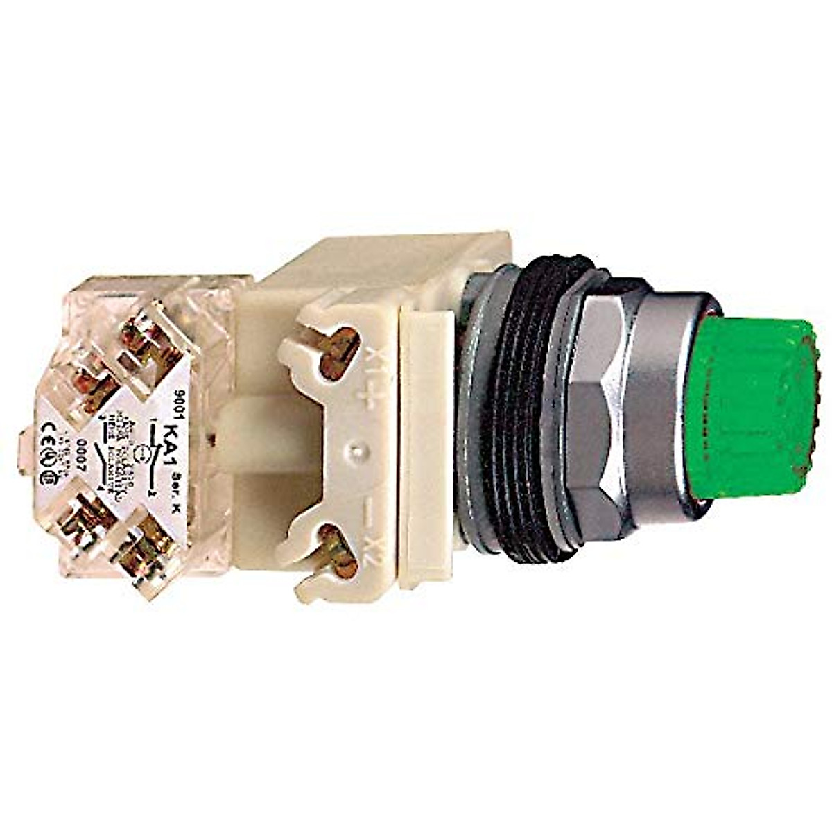 Schneider Electric 30mm LED 1NO/1NC Illuminated Push Button with Momentary Action, Green