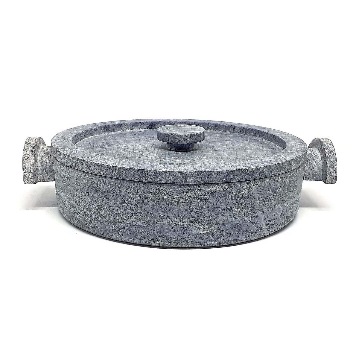 Cookstone 2.4 quarts saute pan and braiser | Handcrafted from a block of pure soapstone | Unique, durable and eco-friendly | Non-toxic and Non-stick | One time seasoning |THE GREEN ALTERNATIVE TO CAST