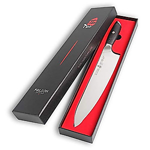 TUO Chef Knife - 10 inch Kitchen Cooking Knife Pro Chefs Knife - German HC Steel Kitchen Knife with Pakkawood Handle - FALCON SERIES with Gift Box