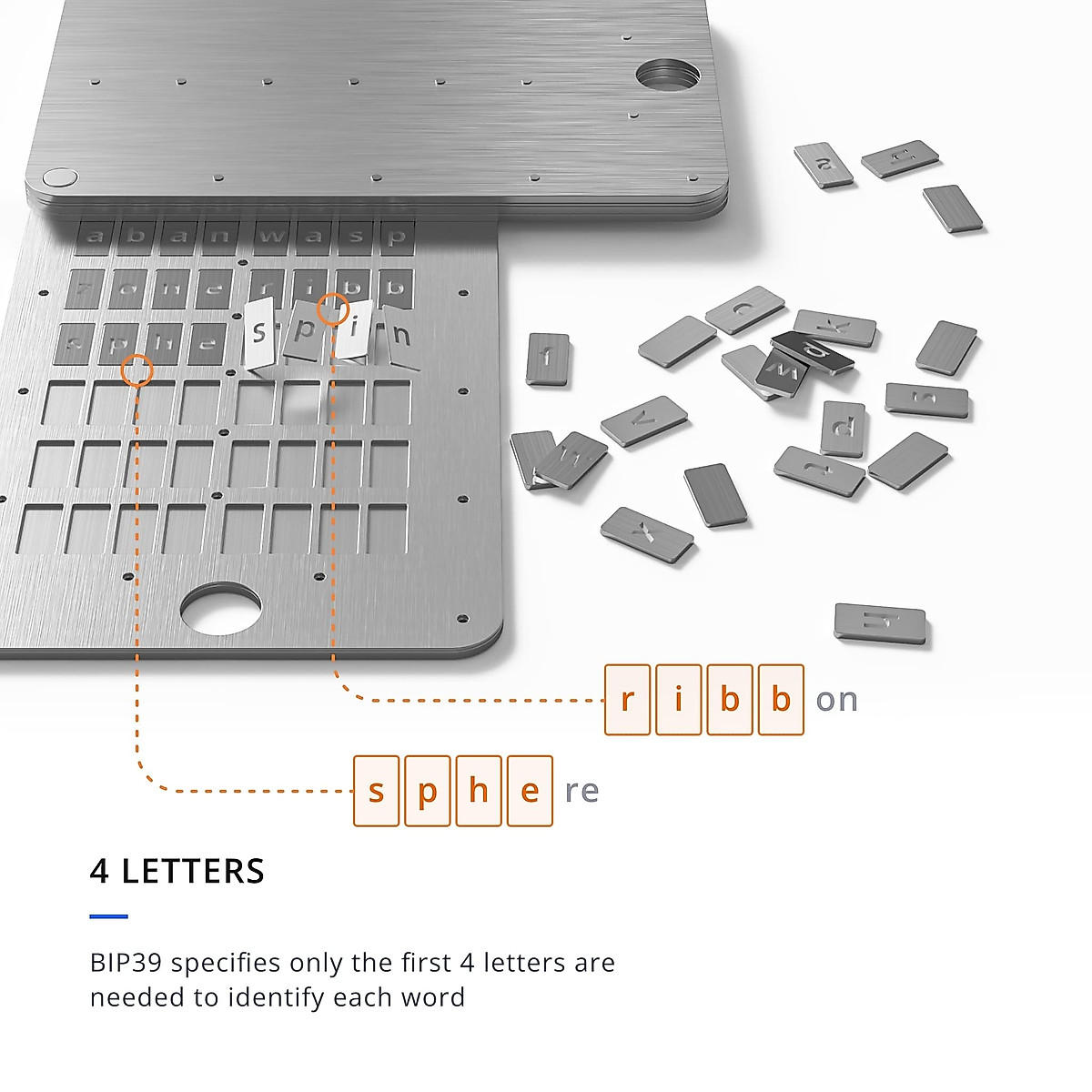 KEYSTONE Crypto Seed Storage, Cryptosteel Capsule Metal Wallet, Cold Storage Backup, 24 Words Bitcoin Key Phrase Storage, Steel Plate, Compatible with Ledger, Trezor, KeepKey (Keystone Tablet Plus)