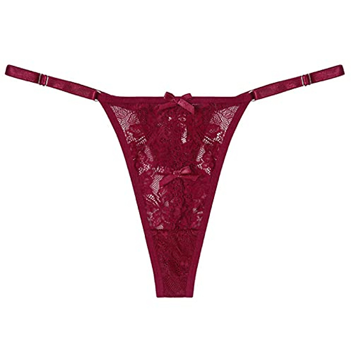Banamic Women G-String Thongs Panties T Back Low Waist Seamless underwear sexy Wine Red