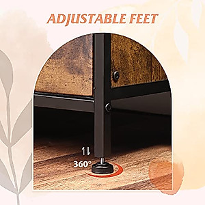 WLIVE Wide Dresser with 6 Drawers, TV Stand for 60" TV, Fabric Double Dresser, Large Storage Tower Unit, Chest of Drawers for Bedroom, Closet, Living Room, Hallway, Nursery, Rustic Brown