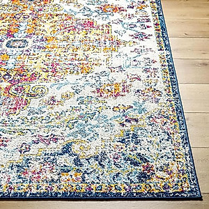 Livabliss Odelia Vintage Bohemian Area Rug,7'10" x 10'3",Orange/Navy