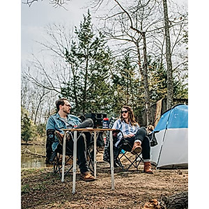 Camco Folding Bamboo Table with Aluminum Legs | Natural Bamboo Top | Lightweight for Added Portability (51895)