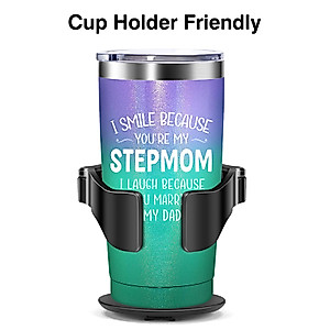 WOELIVE Stepmom Gifts - Best Stepmom Ever Stainless Steel Coffee Mug Tumbler with Lid - Birthday Gift for Bonus Mom, Christmas Gifts for Stepmom, 20oz Insulated Stepmom Tumbler