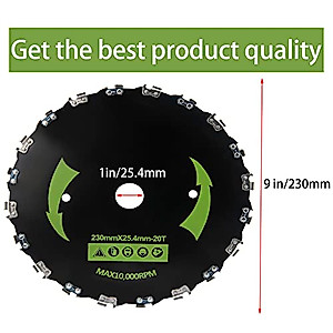 9 × 20T Chainsaw Tooth Brush Blade -2 Pcs Chainsaw Weed Eater Saw Blades with 3 Round Files and 4 Washers for Weed Eater Brush Cutter,Bursh Cutter,String Trimmer,Forester Brush Blade,Weed Wacker