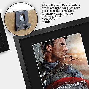 HWC Trading Framed 11" x 14" Print - Captain America Movie Poster Chris Evans Signed Gift Mounted Printed Autograph Film Gifts Photo Picture Display