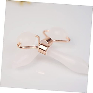 FRCOLOR Roller Jade Rolling Face Massager Jade Skin Rollers Jade Roller Face Massage Tools Facial Tools for Skin Care Massage Roller Scroll Wheel White Roller Stick Anti-Aging Skin Roller