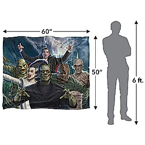 Universal Monsters Blanket, 50"x60", Monsters Group Silky Touch Super Soft Throw Blanket