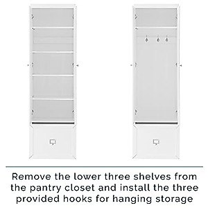Crosley Furniture Harper 3-Piece Entryway Set with 3 Pantry Closets, White