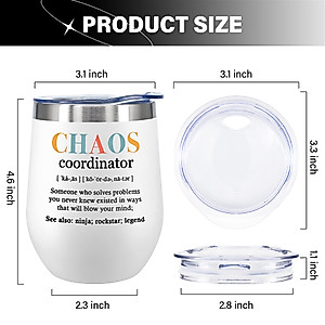 Gifts For Coworkers Mom Manager Teacher, Chaos Coordinator Coffee Mug 12oz Unique Birthday Gift Idea for Boss Lady, Women, Friends, Office, Wedding, Thank You Teacher Appreciation Gifts (Pack of 1)