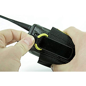 Walkie Caddie (White) - Accessory Pouch for Walkie Talkies | for Motorola CP 200 and Most Other Walkie Talkies | Black with White Bungee